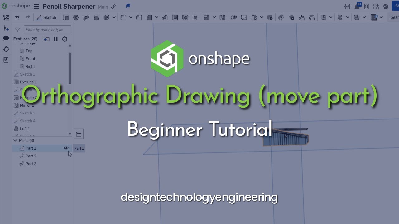 Onshape - Orthographic drawings move a part for accurate orientation ...