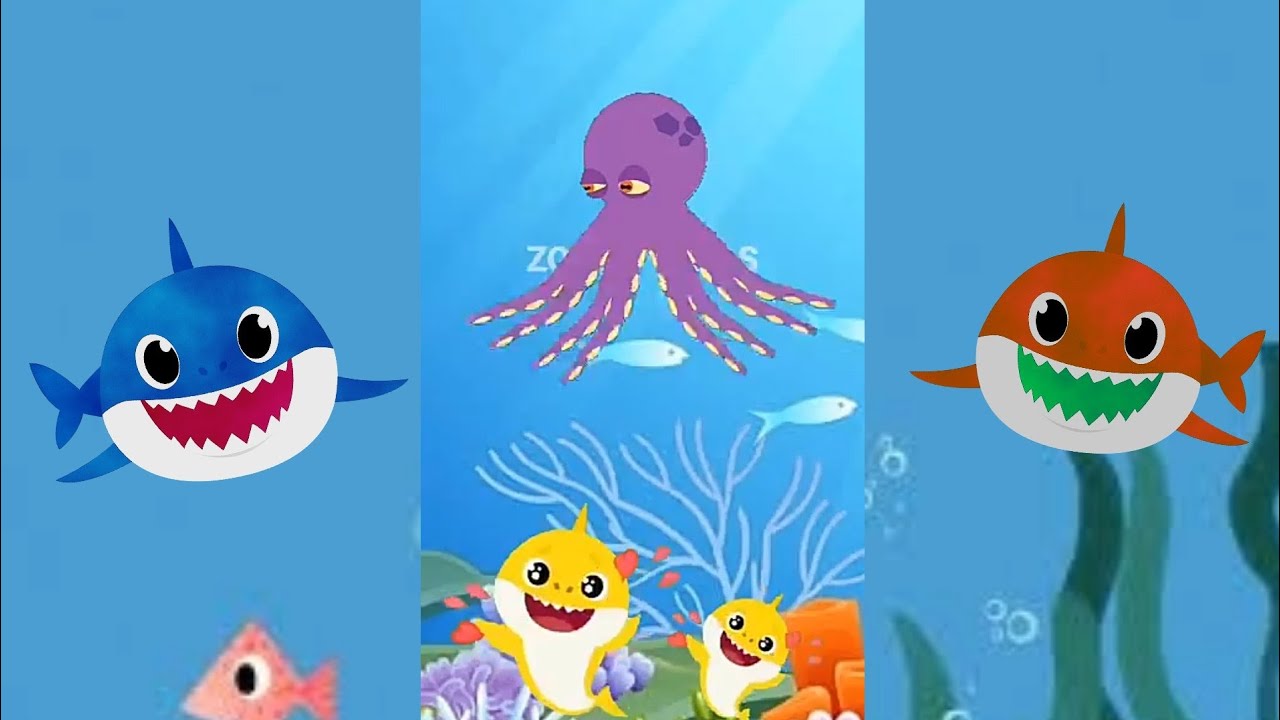 Baby Shark Octopus Dolphin dance at Ocean with Animals Sea | Nursery ...