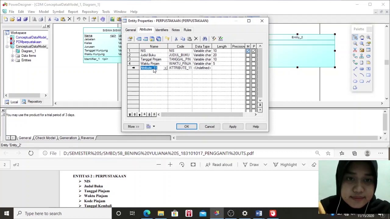 Tutorial Pembuatan CDM dan PDM dengan Power Designer - YouTube