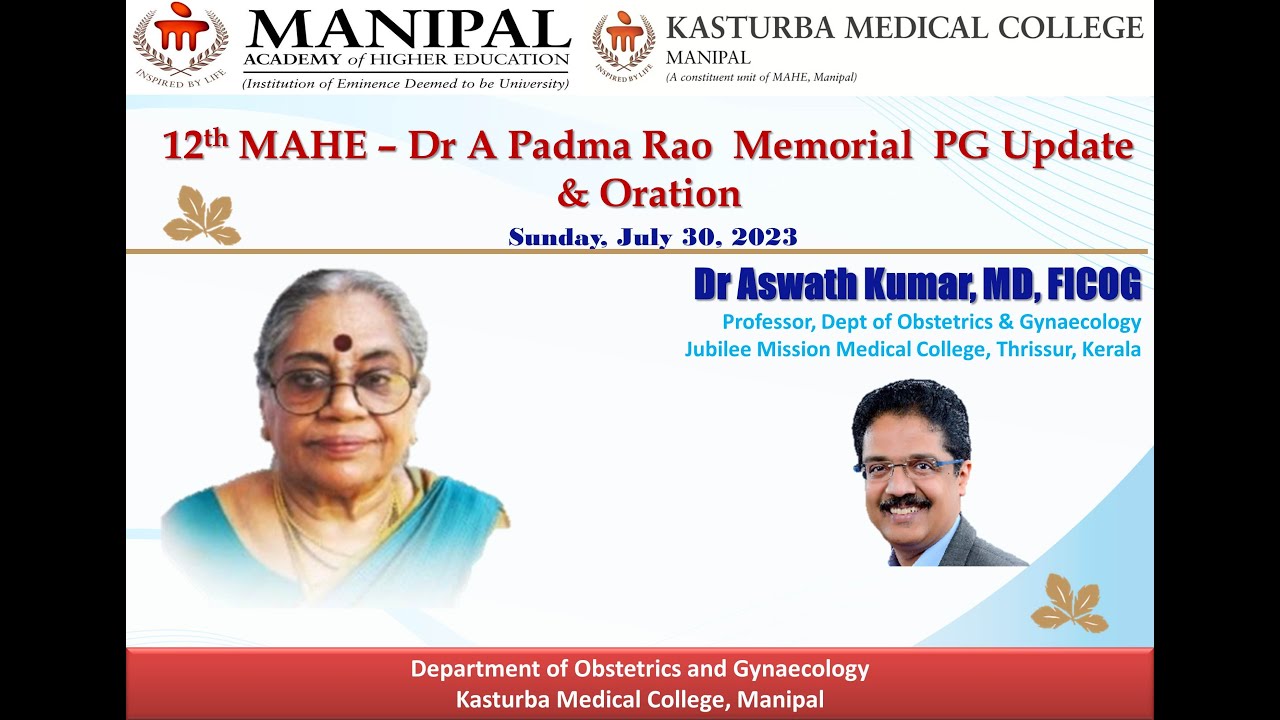 Dr. A Padma Rao Endowment Oration - YouTube