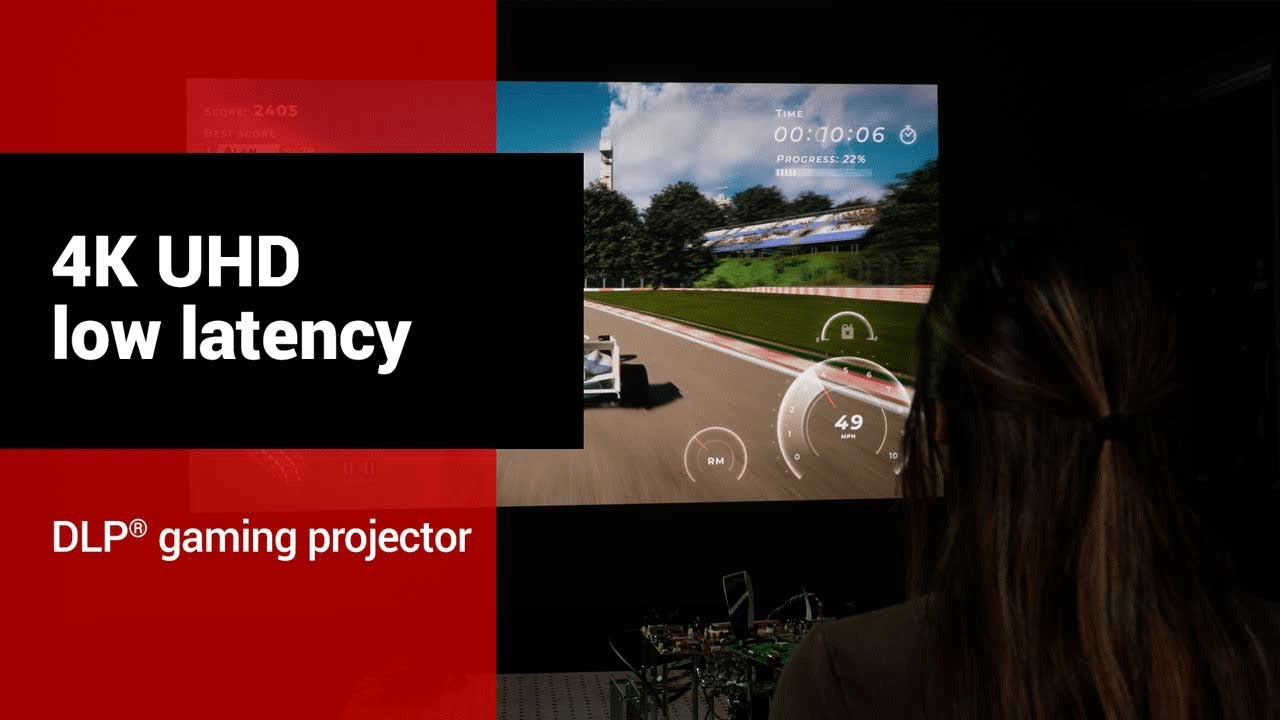 4K UHD DLP® gaming projector demonstration using Qisda Firefly platform ...