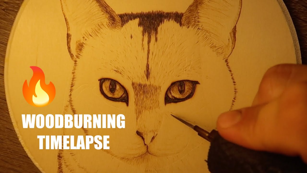 Hunter (Cat Pyrography Timelapse) - YouTube