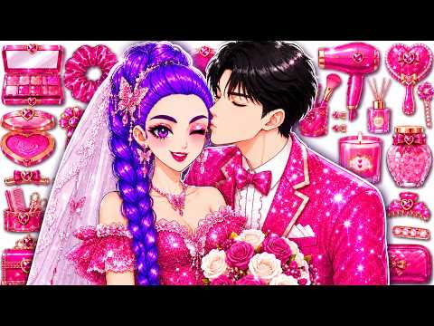 Paper DIY🎀Kpop Demon Hunters Rumi x Jinu Family Colorful Makeover + Skincare + Makeup ASMR 💄 Hana