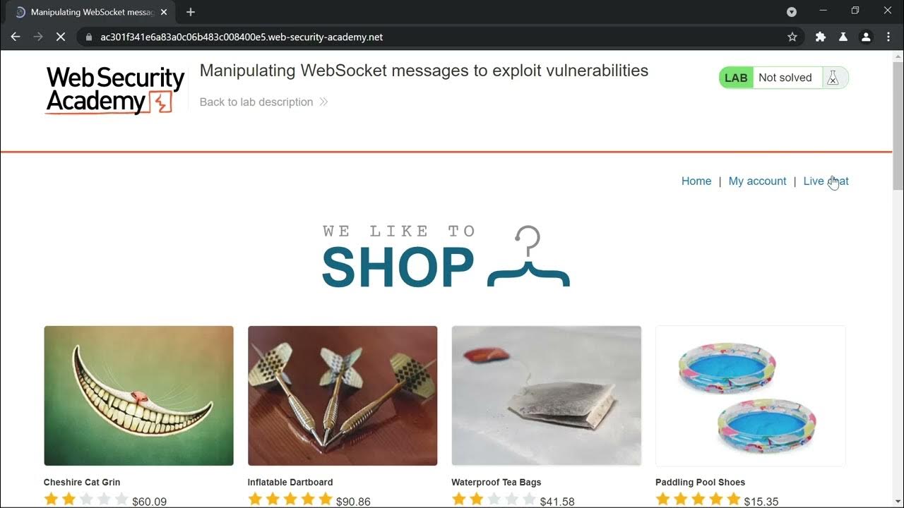 Manipulating WebSocket messages to exploit vulnerabilities | portswigger - YouTube