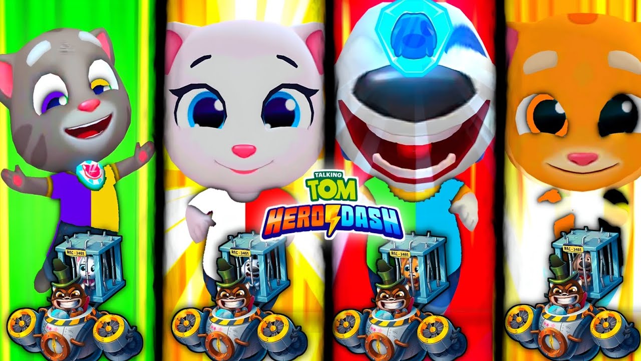 Talking Tom Hero Dash : 2 Colour Suit's The All Super Heroes & Fights ...