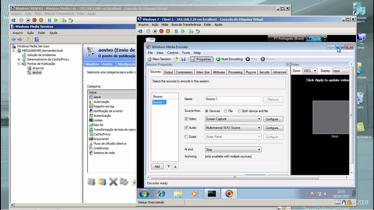 Windows Media Services - Primeiros passos com o media encoder - YouTube