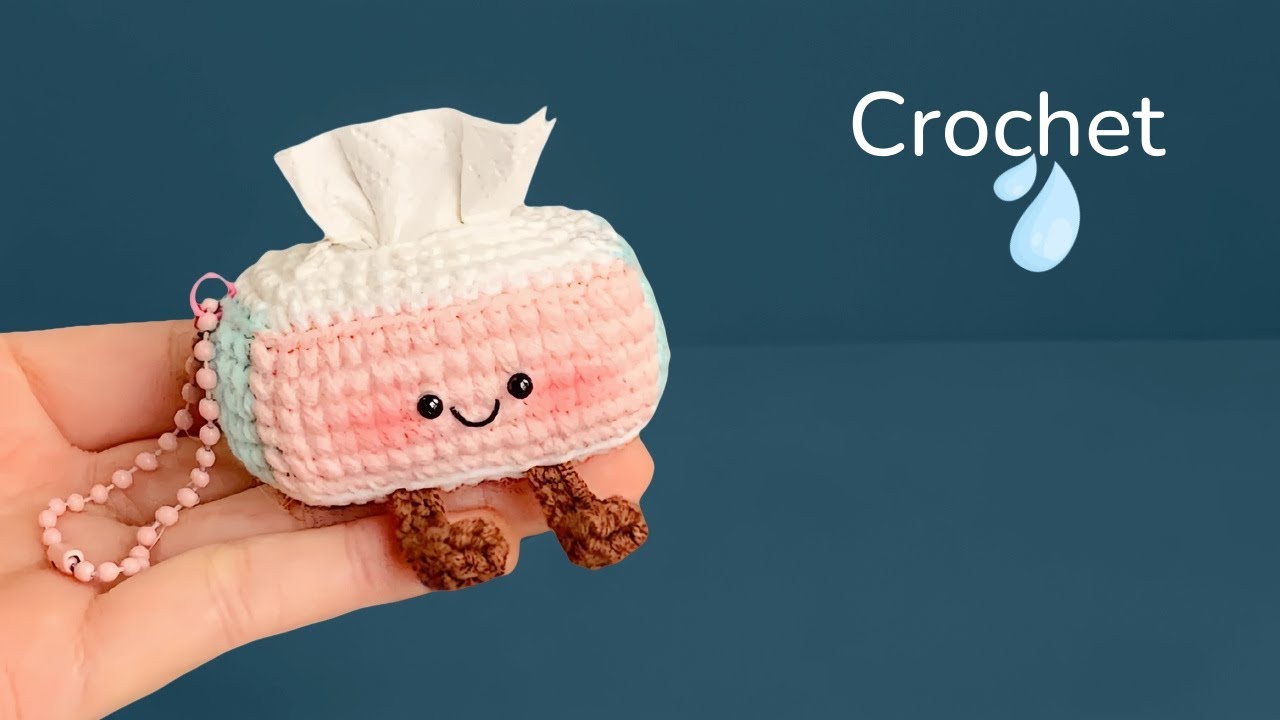 Crochet Mini tissue box Keychain - YouTube