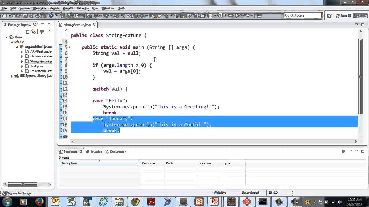Java 7 Feature - String in Switch Statement - YouTube