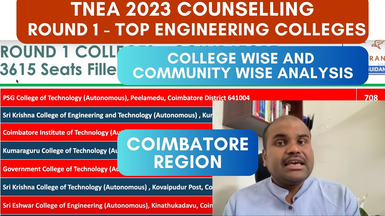 TNEA 2023 | ROUND 1 | 183.5 to 200 | TOP Engineering COLLEGES ...