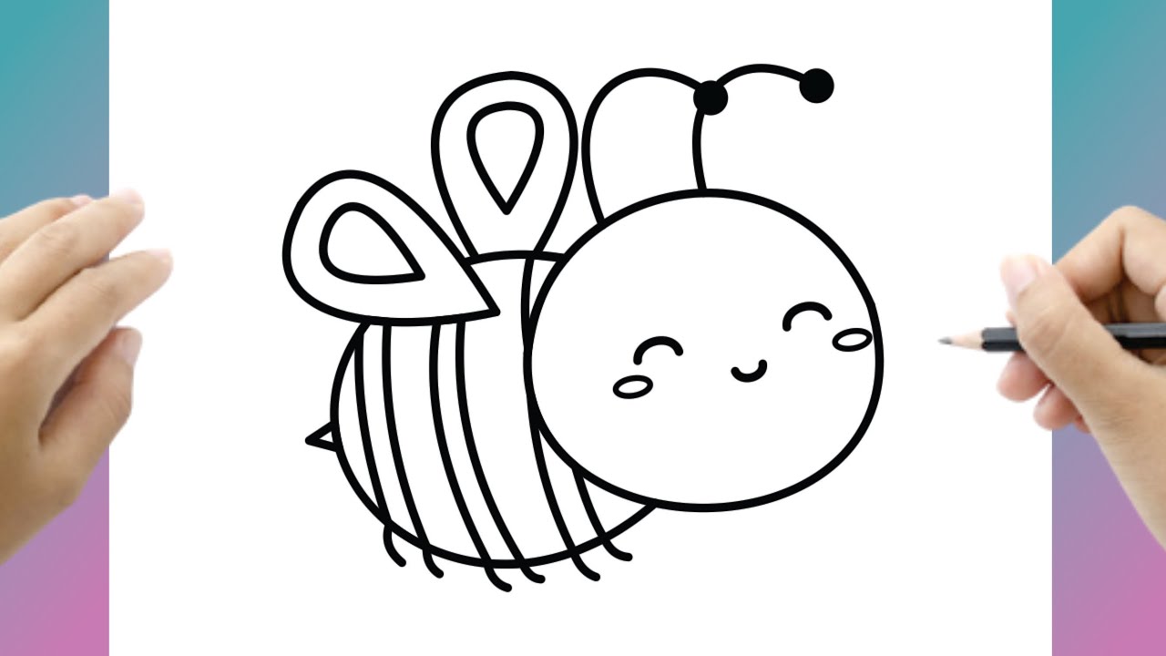 Cómo dibujar una abeja fácilmente paso a paso | Tutorial de dibujo ...