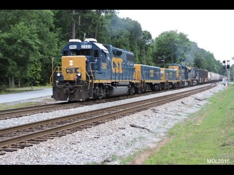 HD: CSX 2503 leads CSX A727-20 in Union City, GA - YouTube