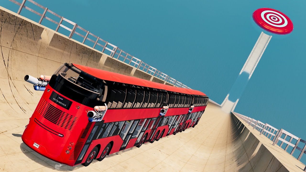 Giant Ramp vs Deep Water Jumping - Beamng drive - YouTube
