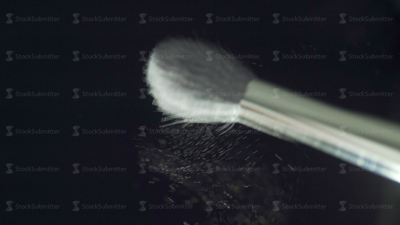 Cosmetics brush and explosion makeup powder background - YouTube