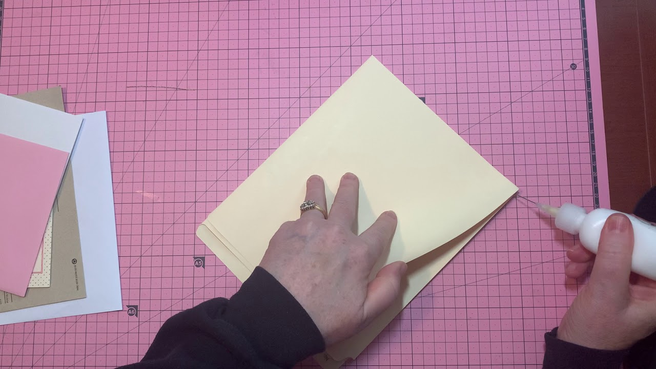 Constructing my shabby pink xmas envelope file folder flip - YouTube