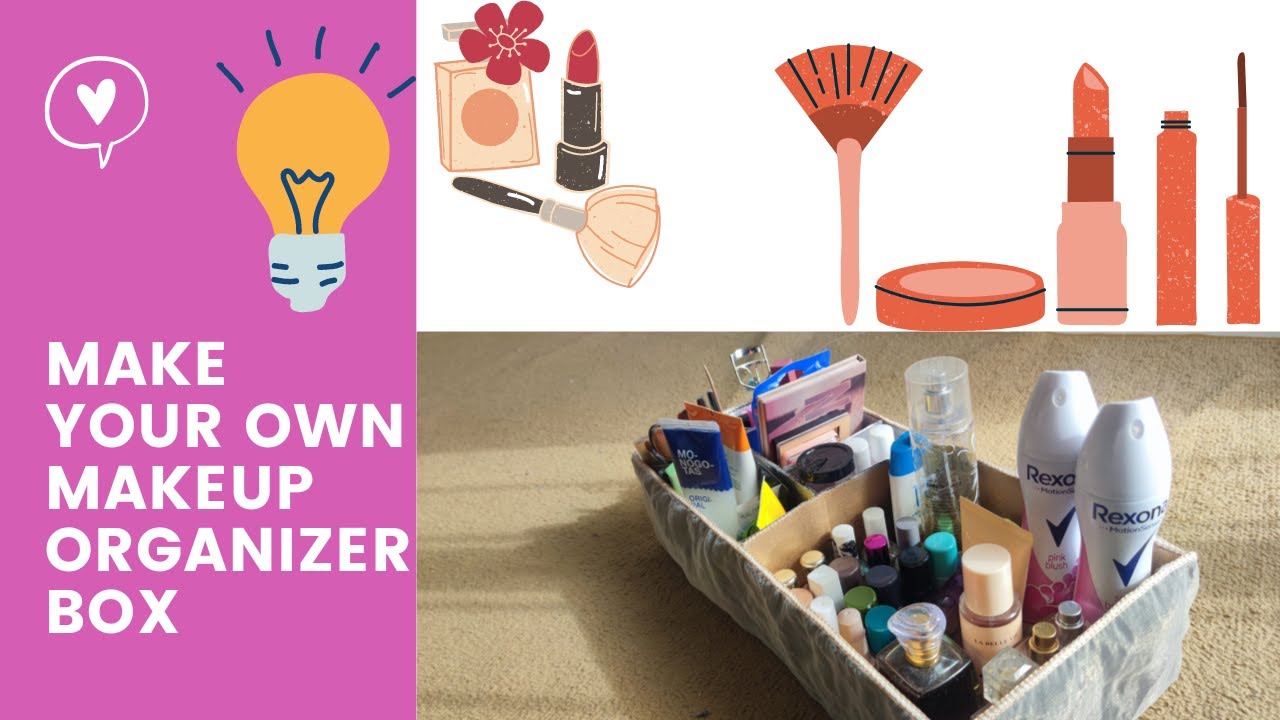 DIY Makeup Box Organizer Using Recycled Toilet Paper Tubes and Cartons ...