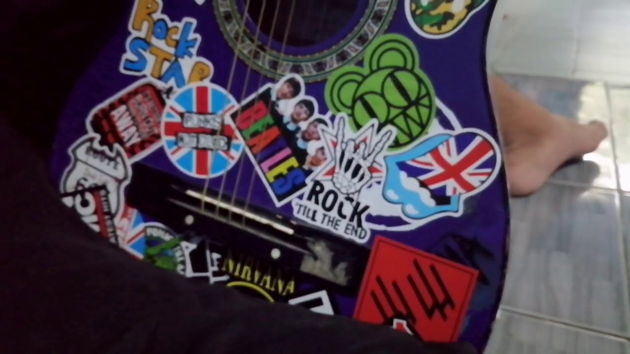 Sticker Bomb Acoustic Guitar - YouTube