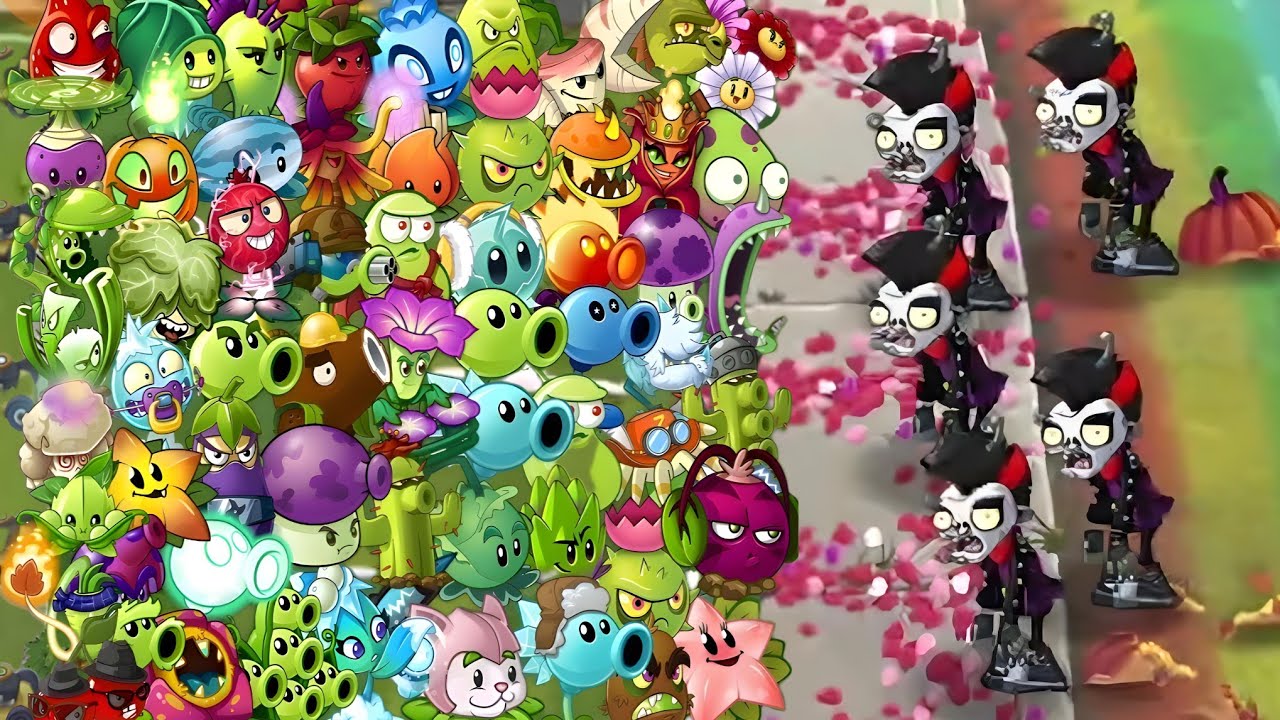Plants Vs. Zombies 2 - Goth Punk Zombie Level 5 Vs. Random Plants Level ...