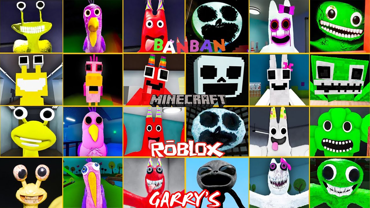 Garten of Banban 3 ALL JUMPSCARES vs MINECRAFT vs ROBLOX vs GARRY'S MOD ...