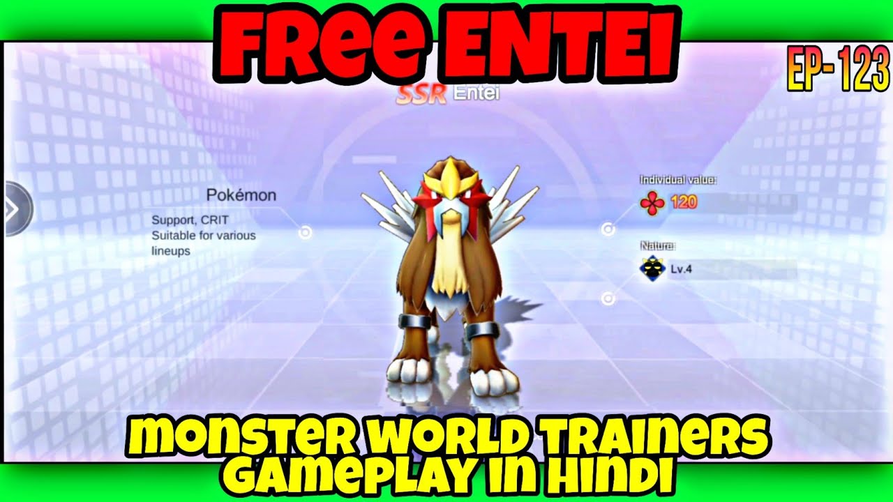 FREE ENTEI in Monster World Trainers gameplay in Hindi EP-123 #pokeverse - YouTube