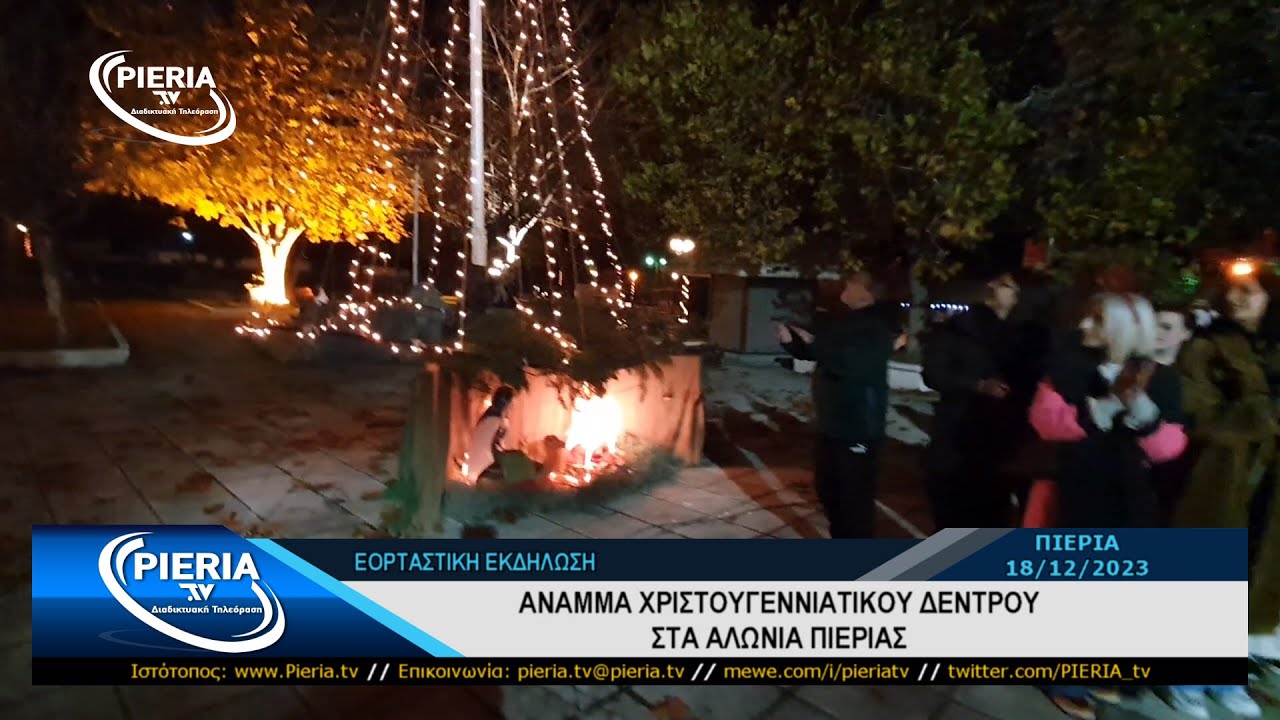 ΑΝΑΜΜΑ ΧΡΙΣΤΟΥΓΕΝΝΙΑΤΙΚΟΥ ΔΕΝΤΡΟΥ ΣΤΑ ΑΛΩΝΙΑ ΠΙΕΡΙΑΣ (18.12.2023 ...