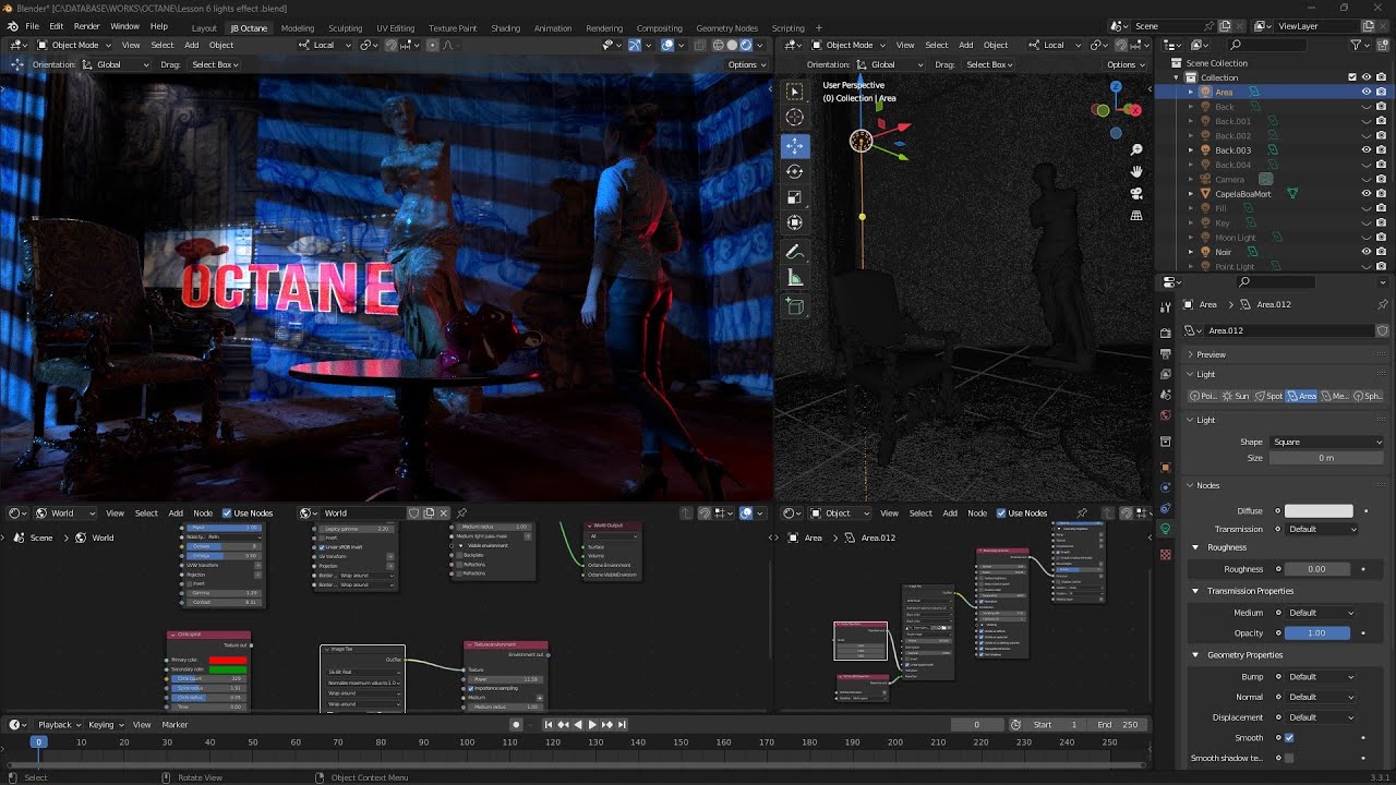 OCTANE - Lesson 06 - Lights and Shadows, Environment Texture, Effects ...