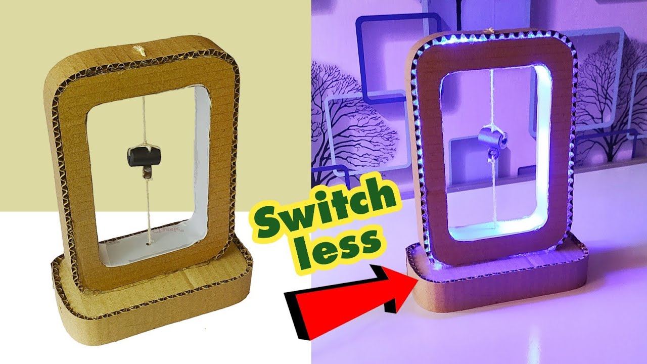 Diy amazing LED night light at home ।। Cardboard table lamp making ...