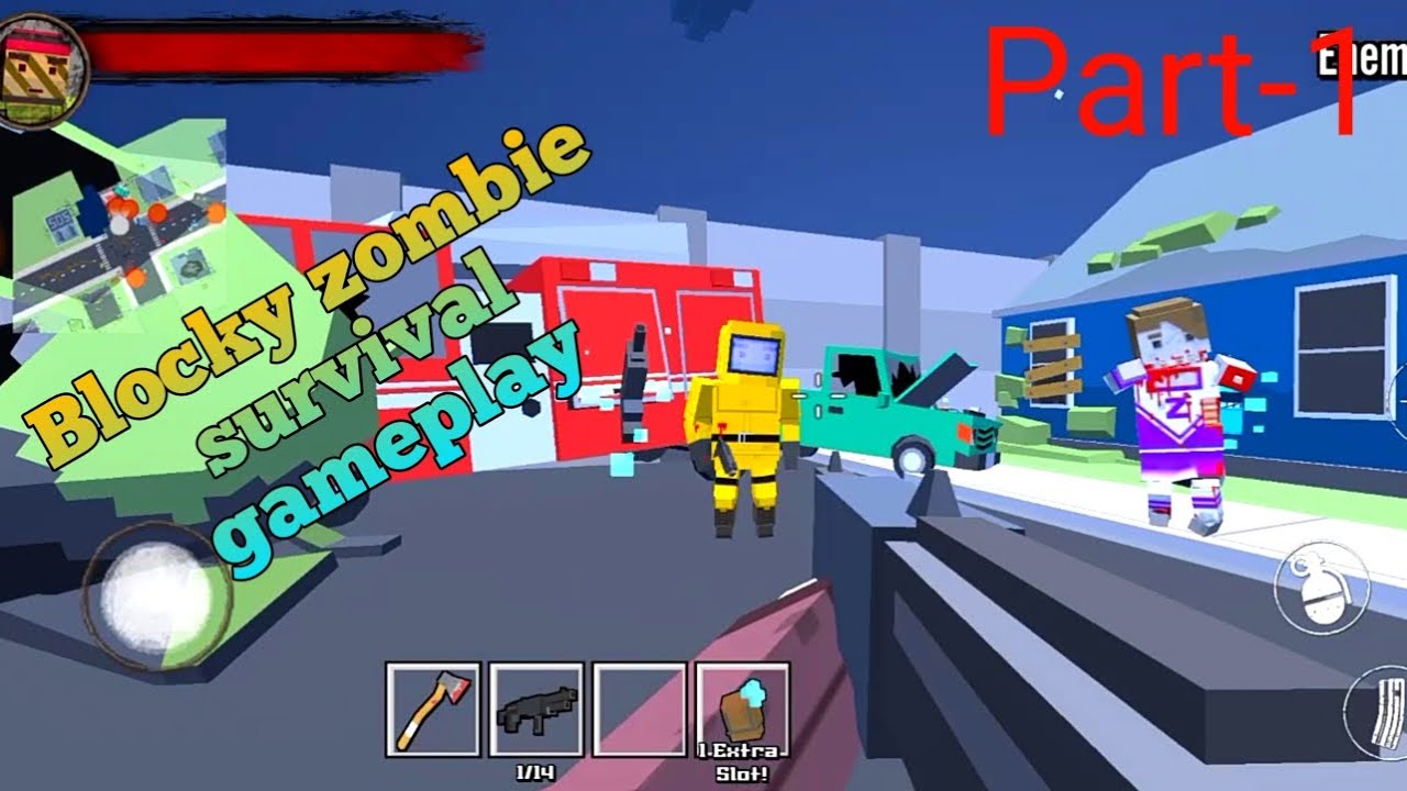 Blocky zombie survival gameplay part-1 - YouTube