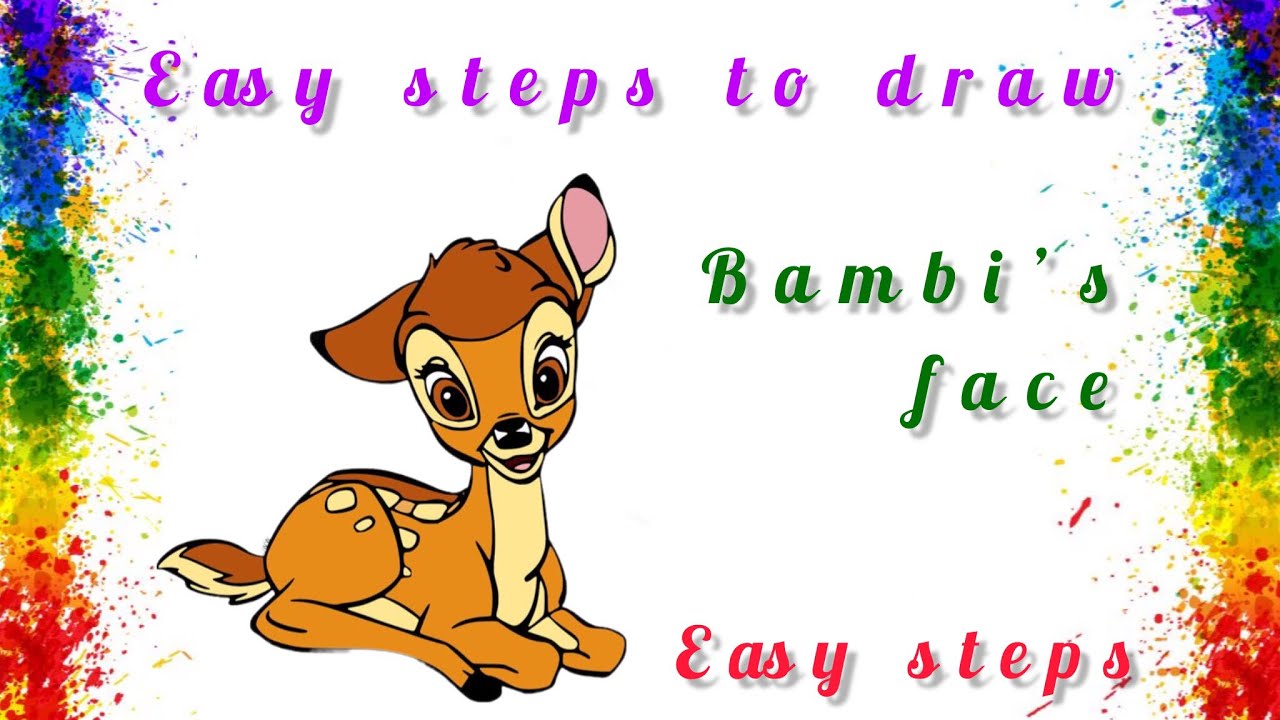 How to draw bambi’s face | easy few steps - YouTube