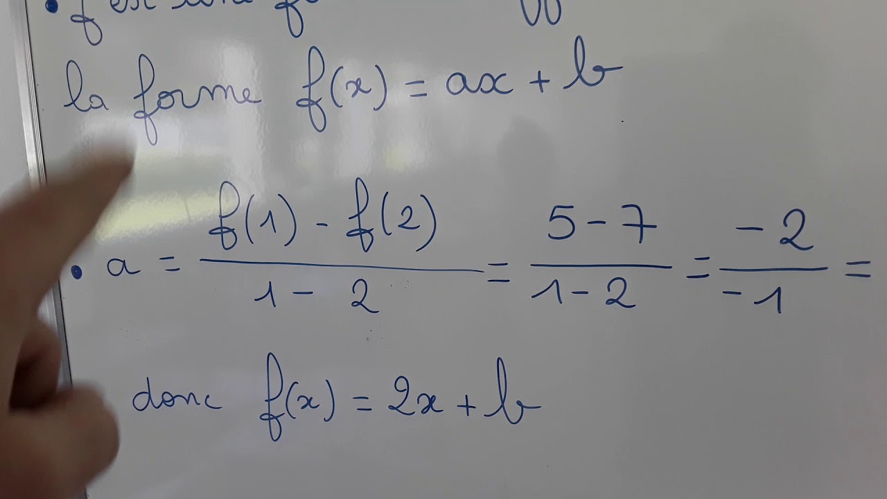 Déterminer l'expression algébrique d'une fonction affine - YouTube