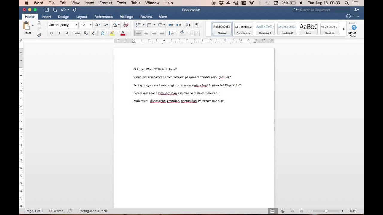 Word 2016 bug em palavras terminadas em "ção" - YouTube