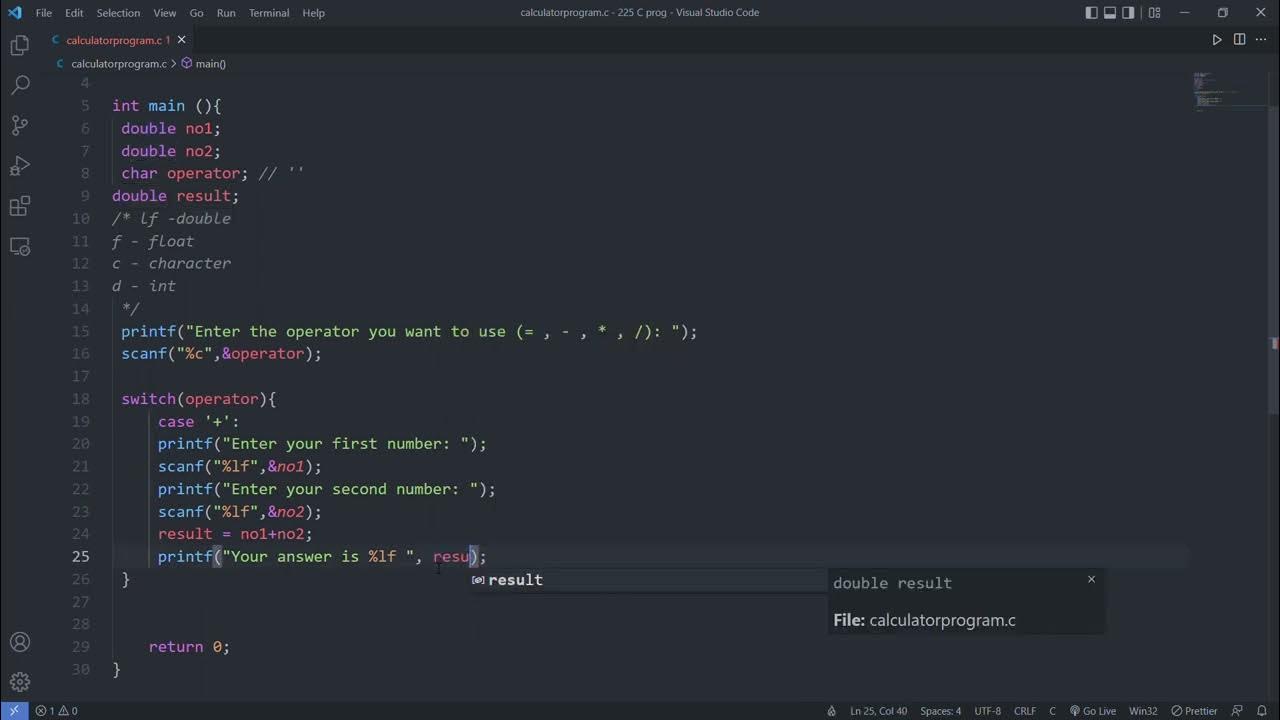 How to make a calculator using C programming language - YouTube