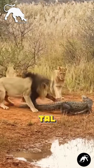 Leones Atacan a un Cocodrilo | #short #animales #animalessalvajes #cocodrilo #leon - YouTube