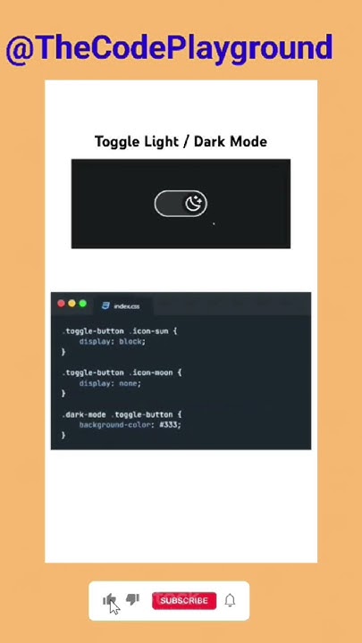 How to make Toggle button light dark mode using HTML CSS #shorts #shortsfeed #webdesign #coding ...
