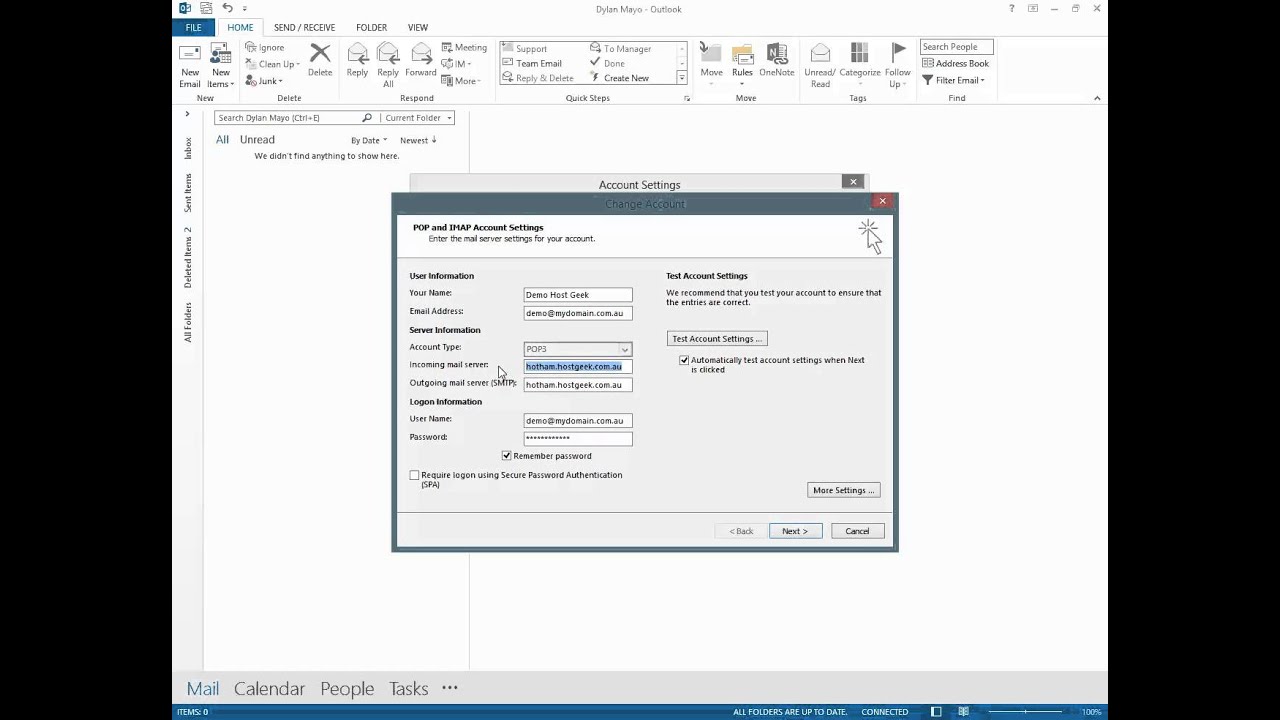 How To Update Your Server Name In Outlook - YouTube