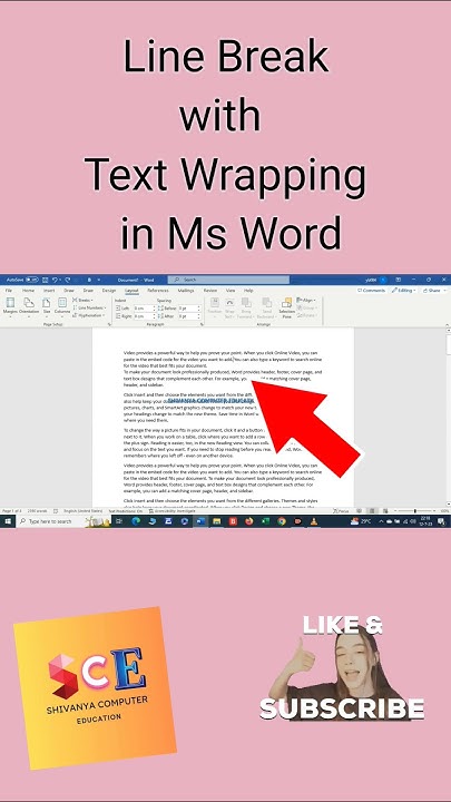 Inserting Line Break with Text Wrapping in MS Word#microsoft #office #msword #computer #line # ...