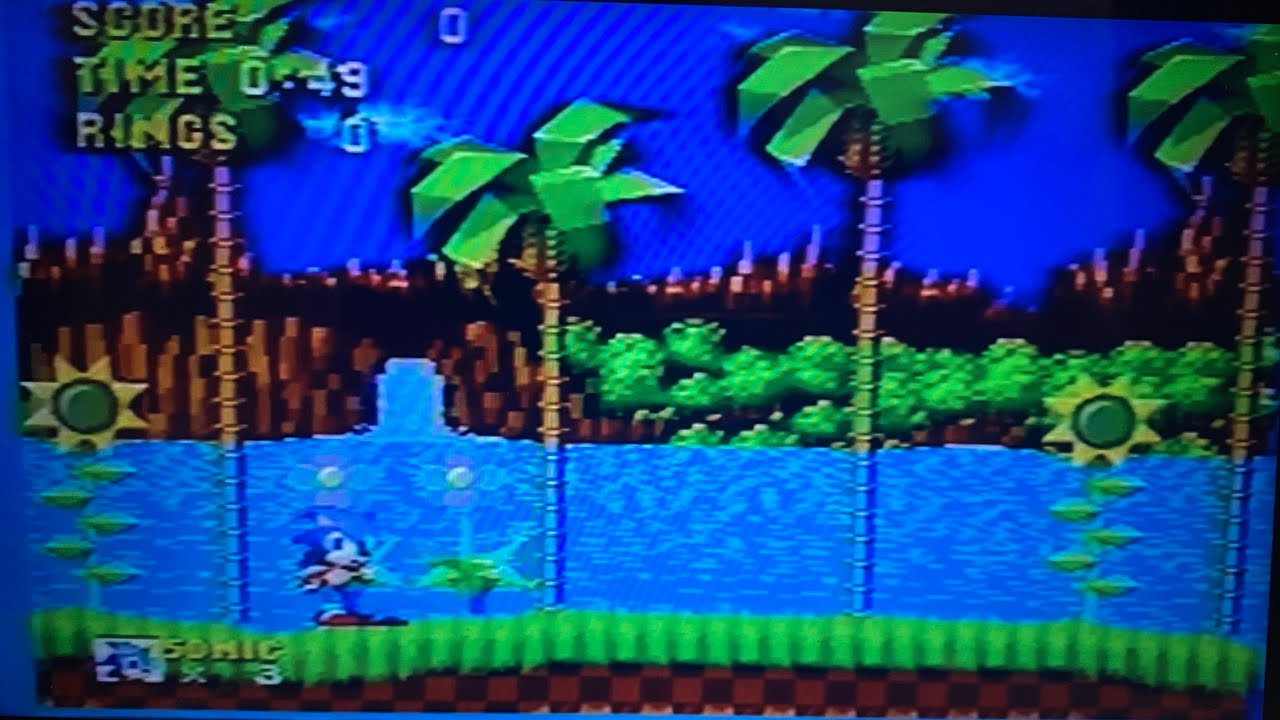 Sonic The Hedgehog on a broken Sega Genesis with bad sound chip - YouTube