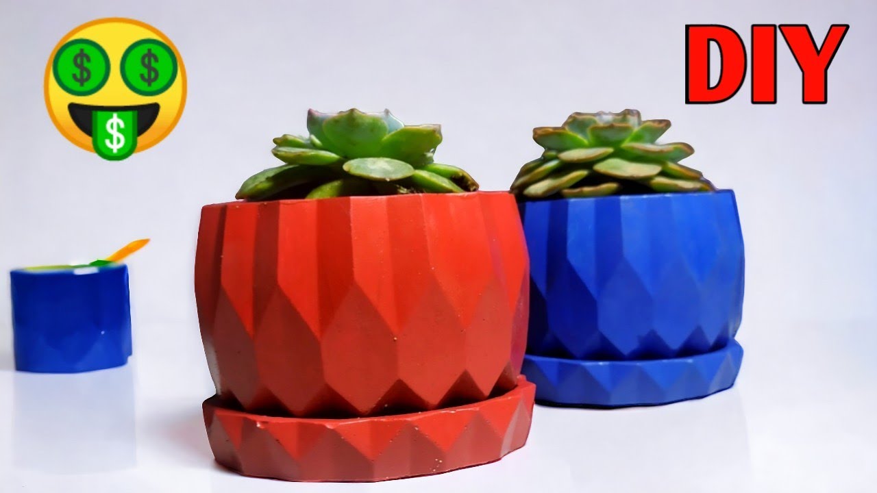 Too Easy Not to Try – DIY Mini plant pot from cement - YouTube
