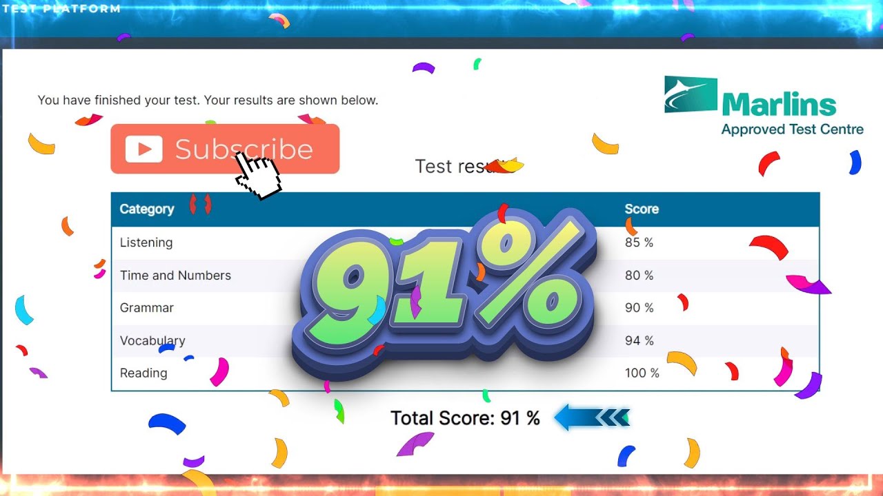 Marlins Test For Seafarer Score 91% - YouTube