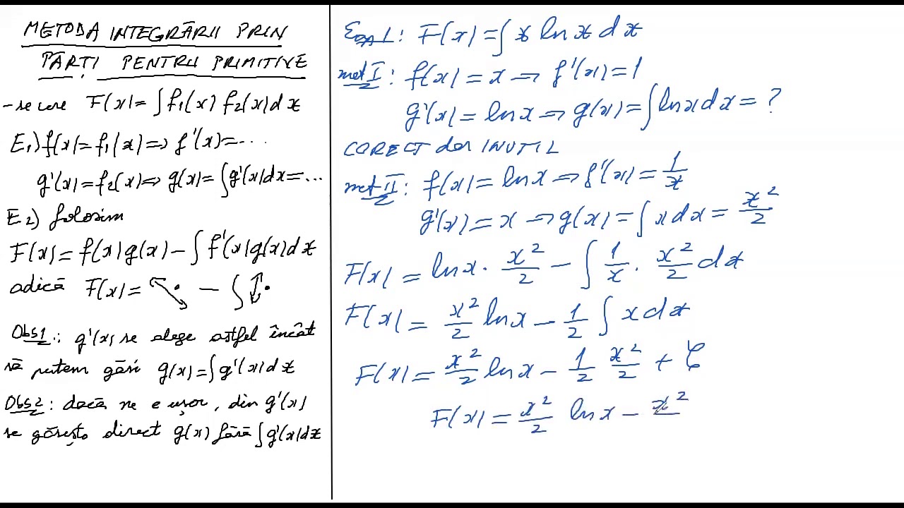 XII, SET 3, INTEGRAREA PRIN PARTI PENTRU CALCULAREA PRIMITIVELOR - YouTube