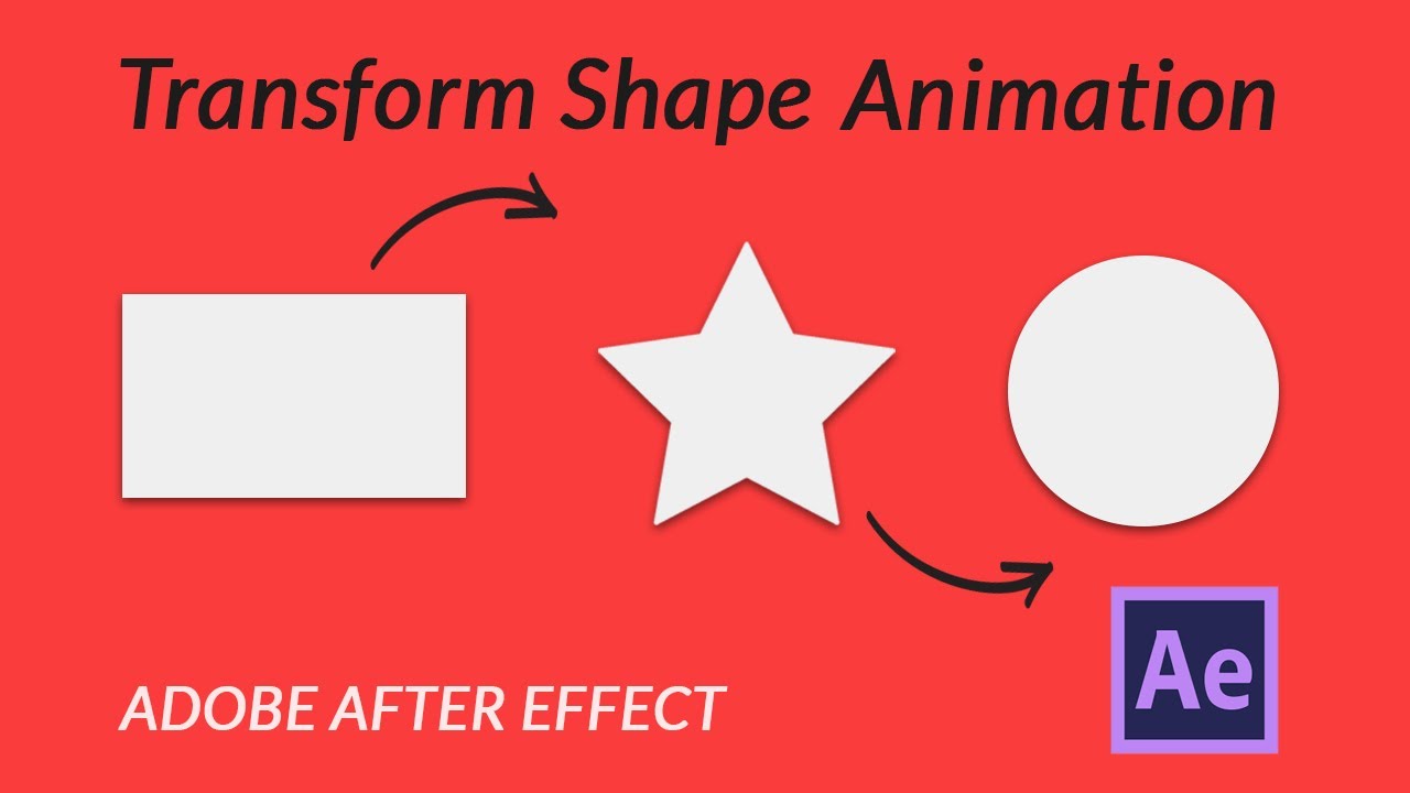 Rectangle Star Circle Transform Bezier Path After Effect In Red Rectangle Star Circle Transform Bezier Path After Effect In Red