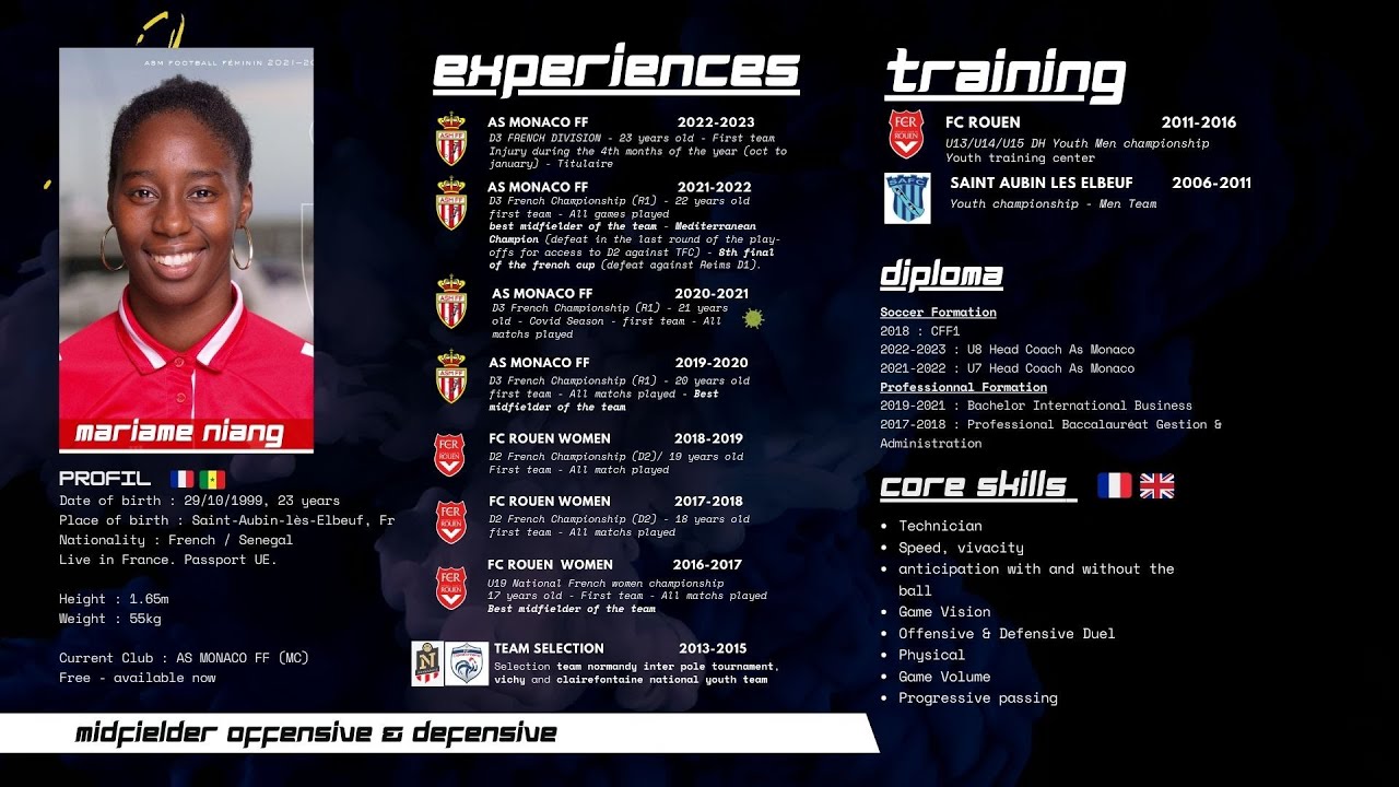 playoff Highlights Mariame Niang Midfielder soccer player - YouTube