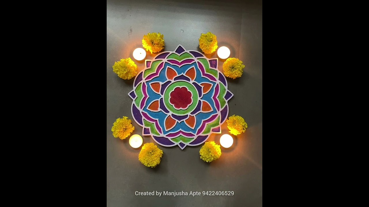 Rangoli in 15 minuts easy to use Rangoli Template.#rangoli # ...