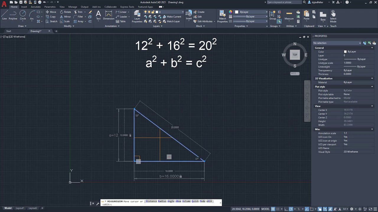 Happy Pythagorean Theorem Day 2020 with AutoCAD Parametric Constraints ...