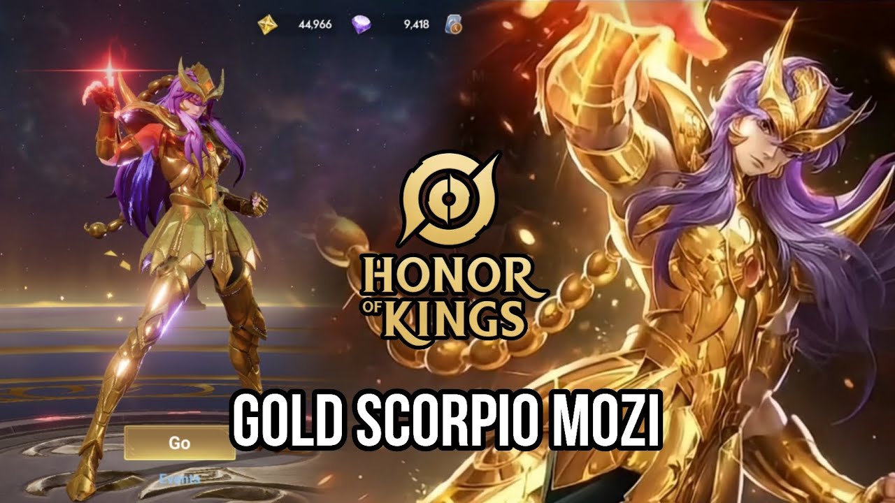 New Skin Gold Scorpio Mozi - Honor Of Kings Indonesia × Saint Seiya ...