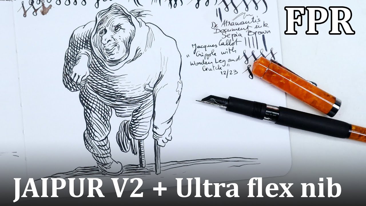Fountain Pen drawing with a FLEXBLE NIB 6 // FPR Jaipur V2 + EF Ultra Flex nib // Review and ...