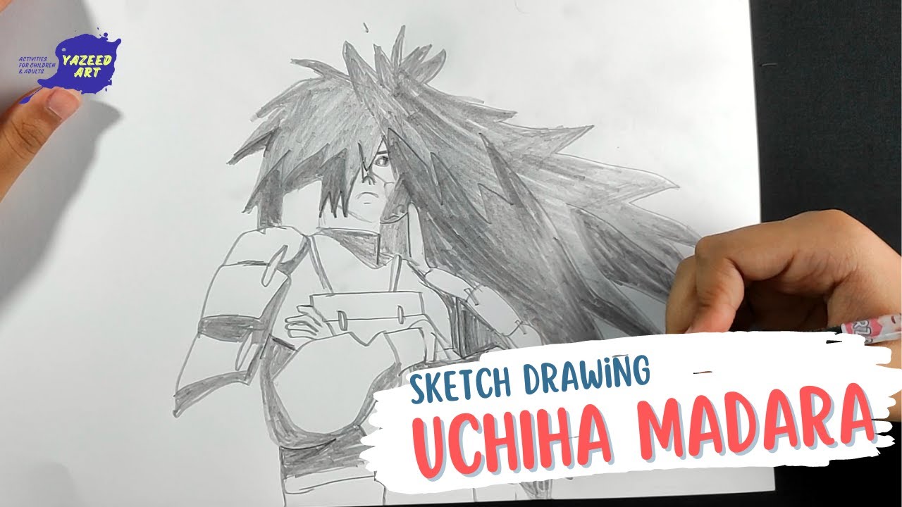 How to Draw Uchiha Madara from Naruto, Easy Anime Drawing Tutorial for ...
