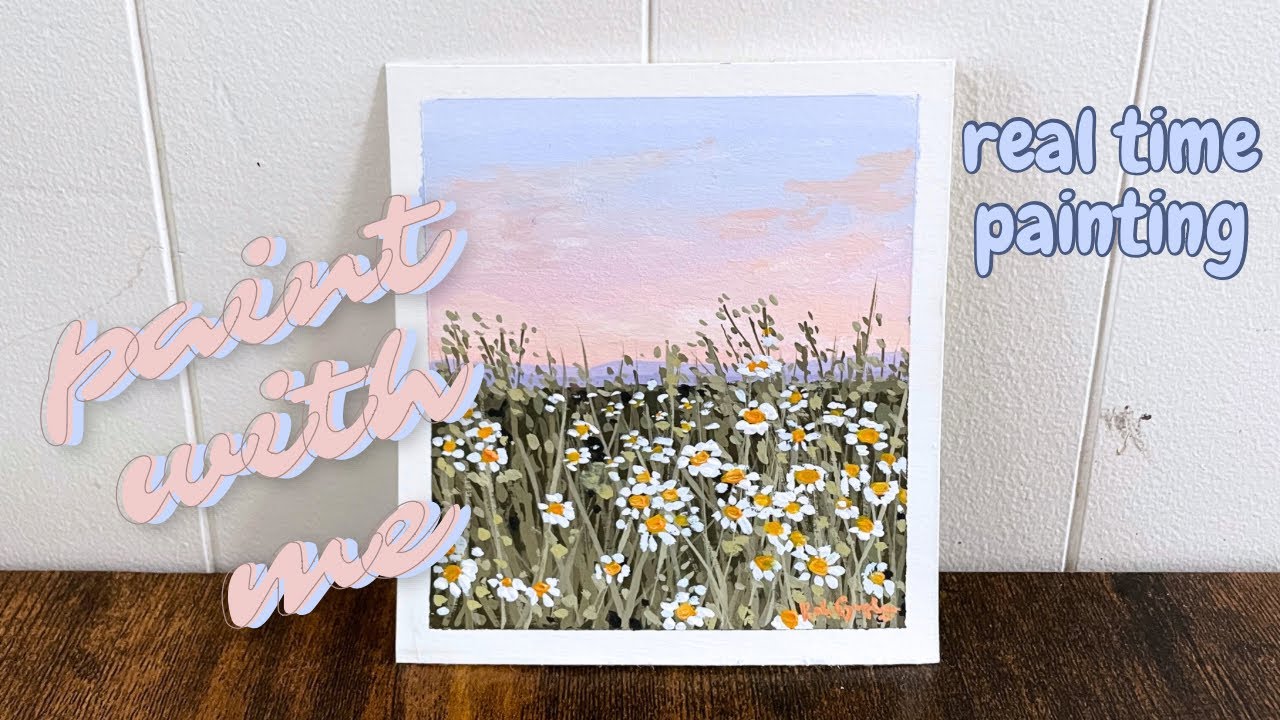 Relaxing Real Time Painting l Daisy Sunset Real Time - YouTube
