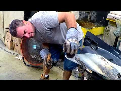 How to fix an outboard motor skeg - YouTube