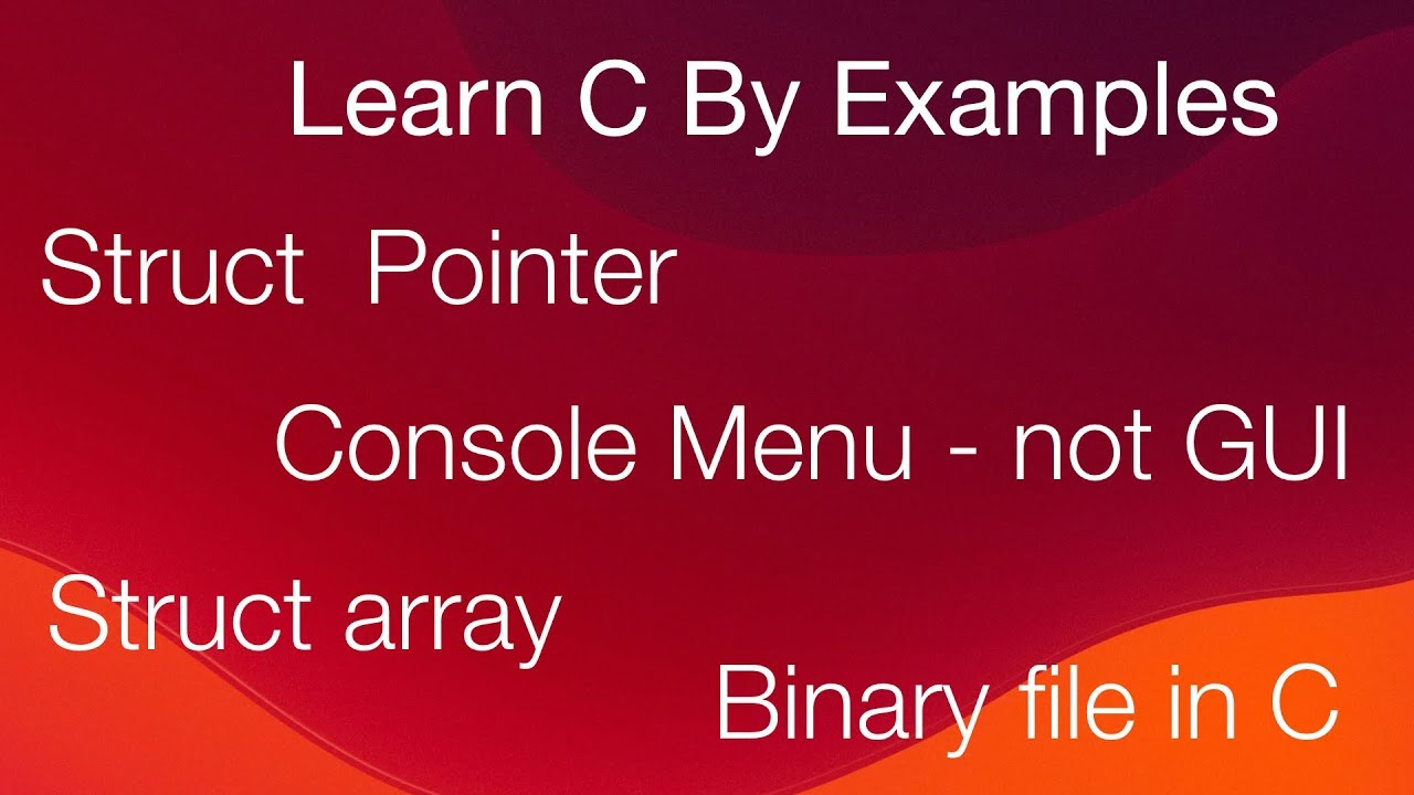 01 Learn C By Examples Struct Pointer Array Console Menu File 4364