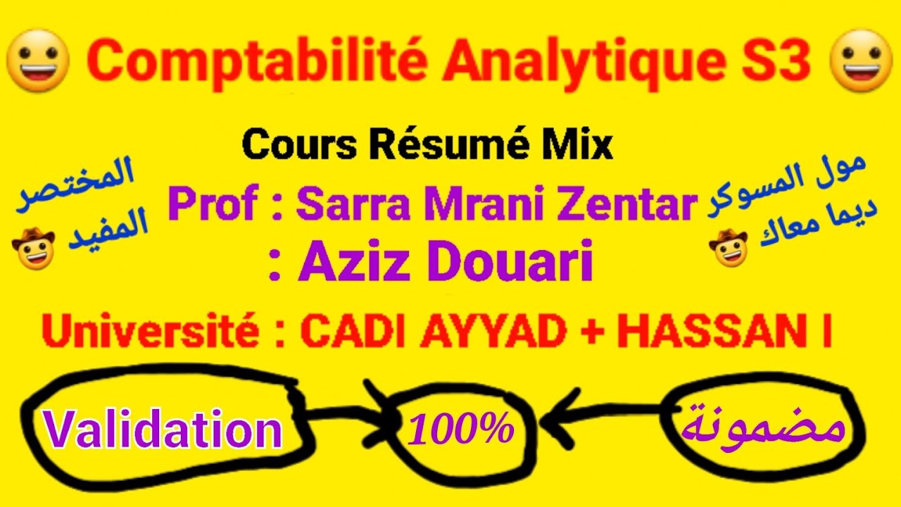 Comptabilité Analytique S3 / Cours Résumé 😀 / Prof : Sarra Zentar ...